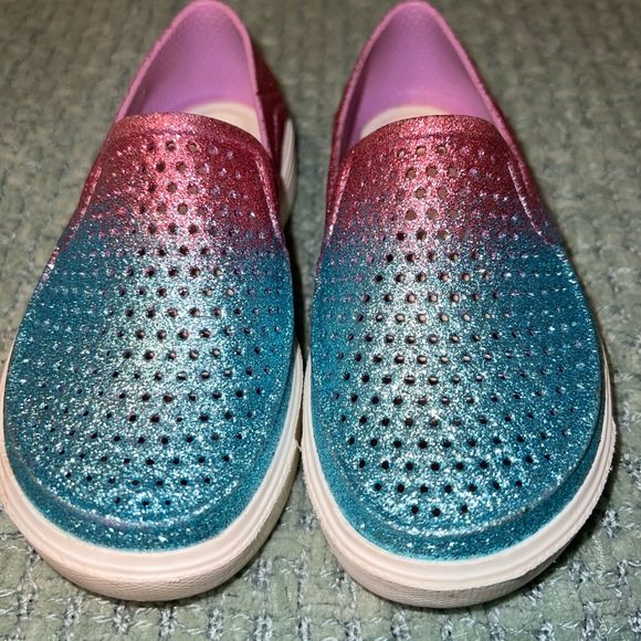 CROCS | Shoes | Crocs Glitter Pink And Blue Girls | Poshmark